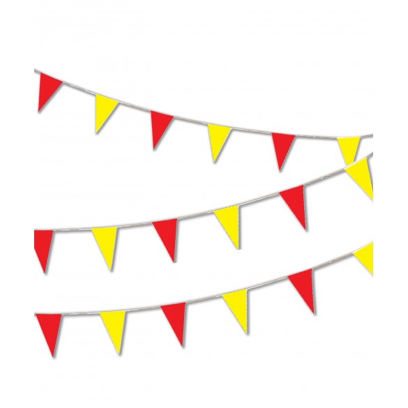 Guirlande pavillon luxe 5m rouge et jaune| Fêtes en folie Guirlande pavillon luxe 5m rouge et jaune| Fêtes en folie
